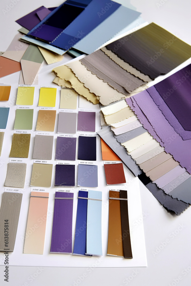 Generative AI illustration of fashion color board design with color ...
