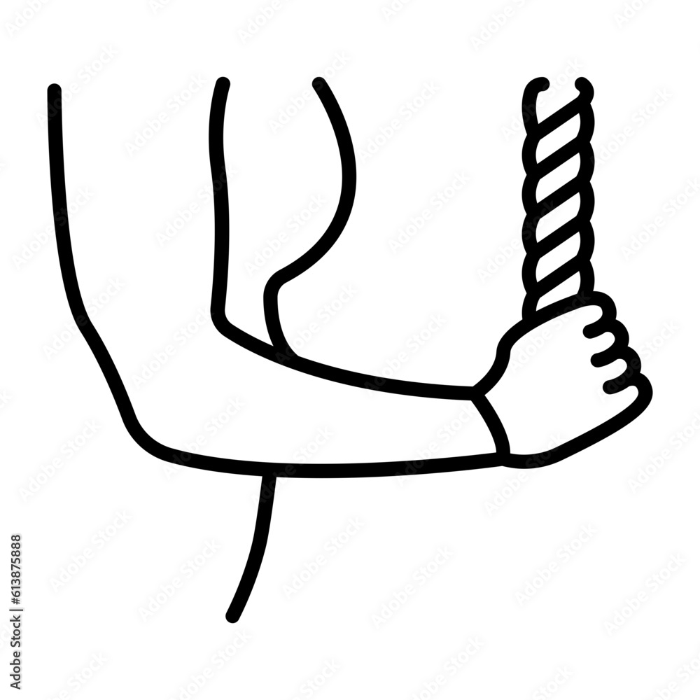 pushdowns brachii vector outline icon design, Healthy lifestyle symbol ...