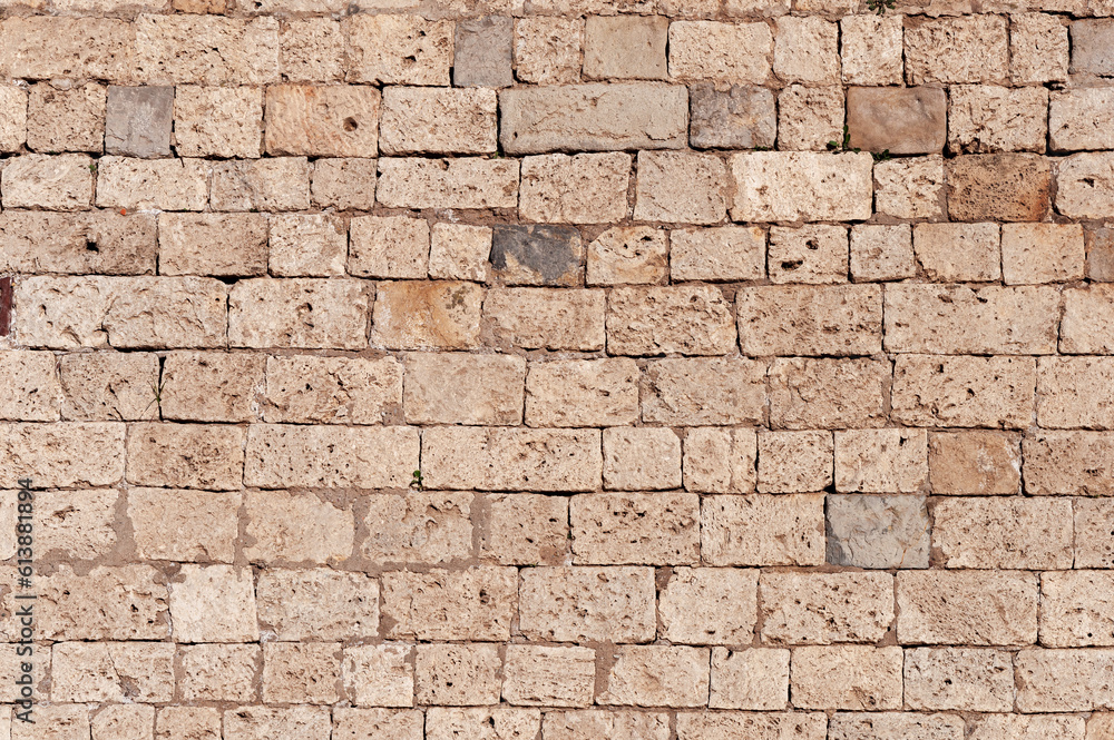 Old brown limestone wall background Stock Photo | Adobe Stock