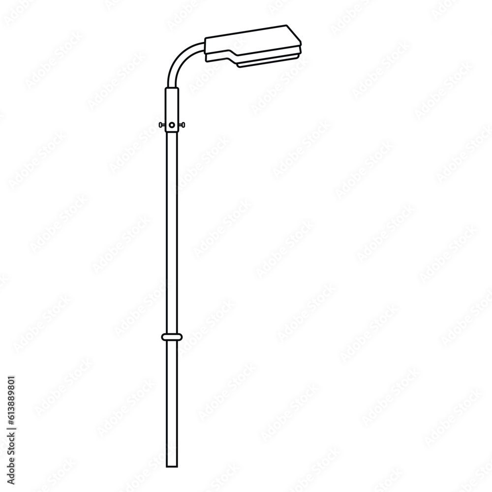 Street Lamp Post Outline Icon Illustration on White Background Stock ...