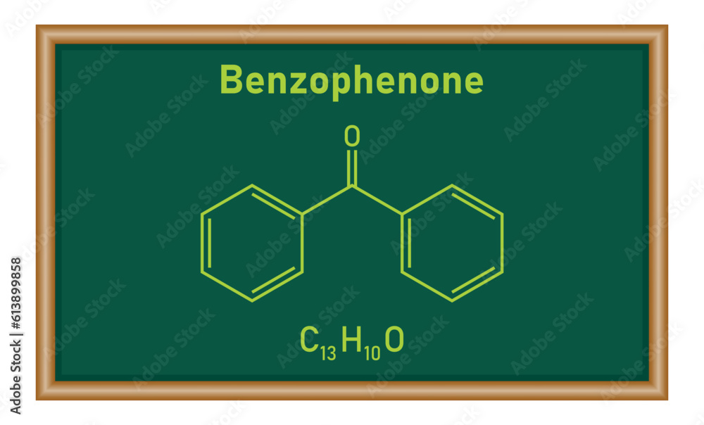 Chemical structure of benzophenone (C13H10O). Chemical resources for ...