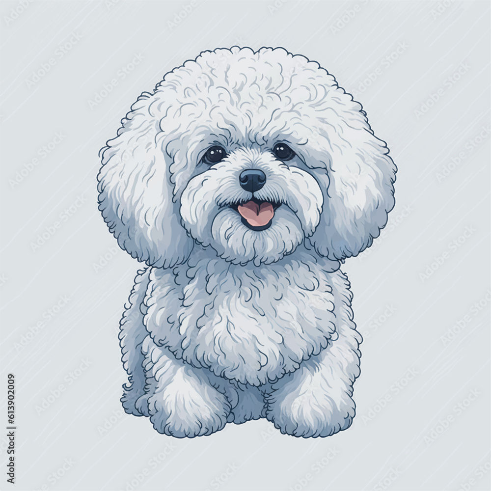 Bichon Frise vector illustration white background Stock Vector | Adobe ...
