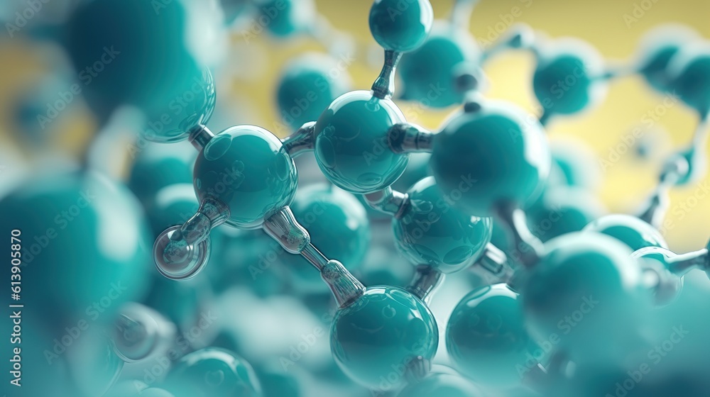 Photo & Art Print Complex molecular structure with spherical particles ...