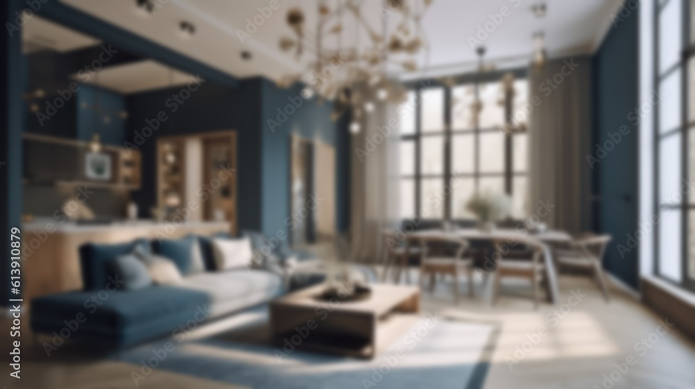 Blurry Illustration of Modern Contemporary Interior Design. For ...