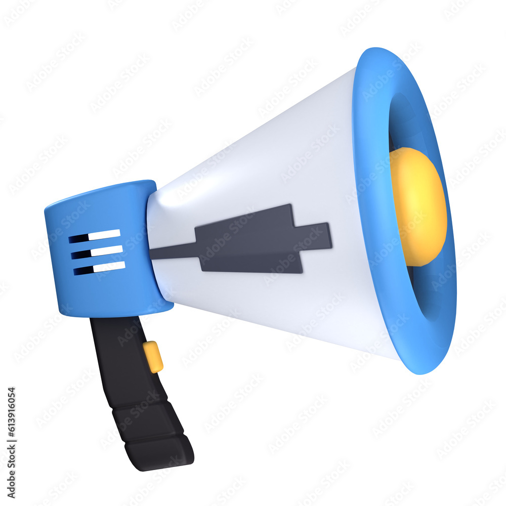 Megaphone 3d icon, 3d hand speaker render illustration Stock ...