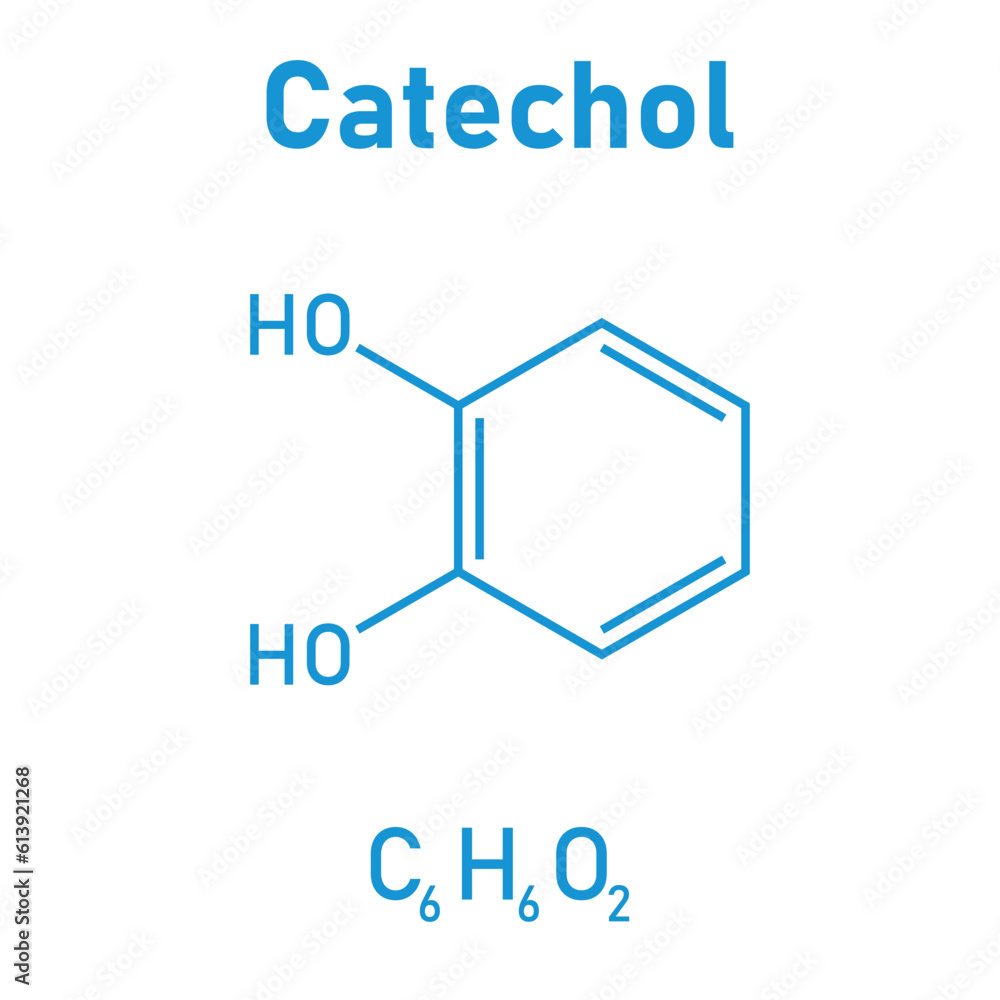 Chemical structure of Catechol (C6H6O2). Chemical resources for ...