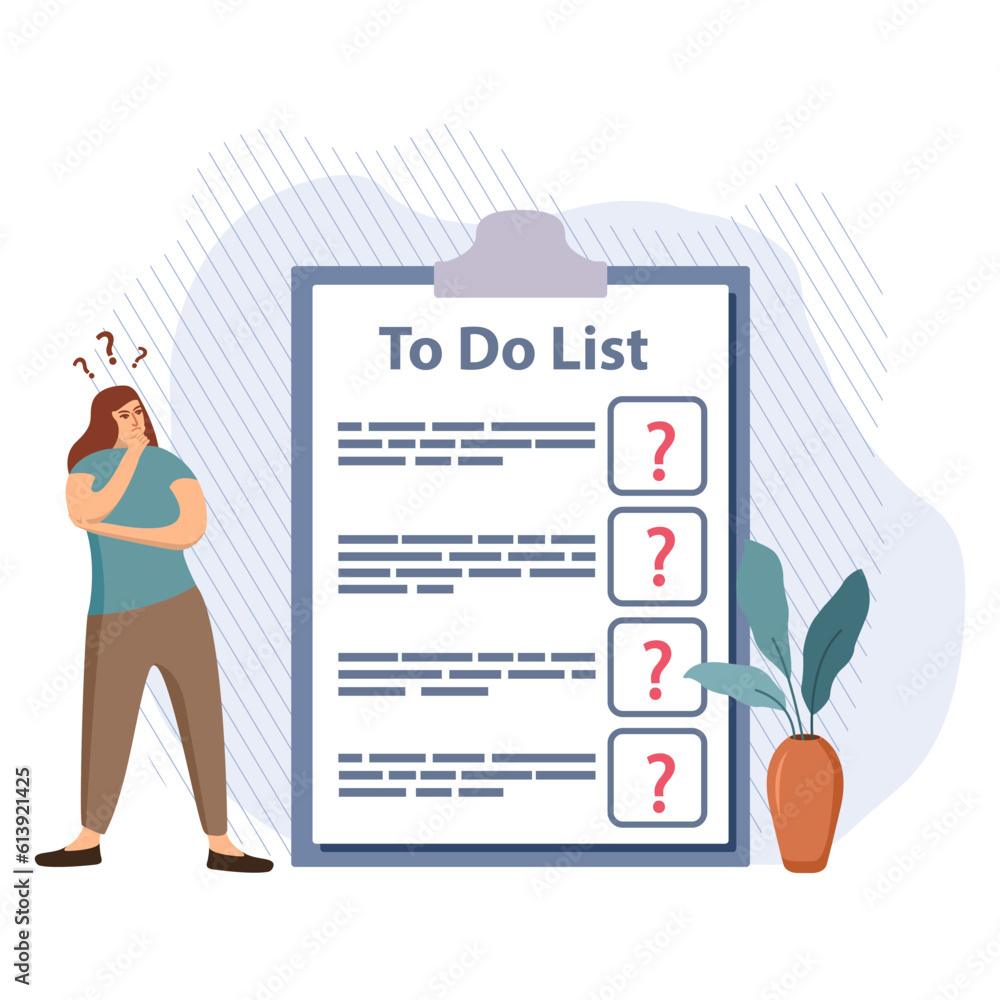 Month planning, to do list, time management. Woman is standing near ...