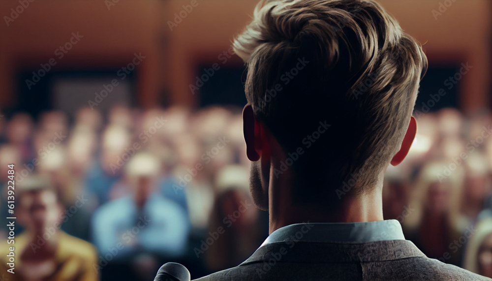 ภาพประกอบสต็อก Back view of a Young men engaged in a heartfelt Ai ...