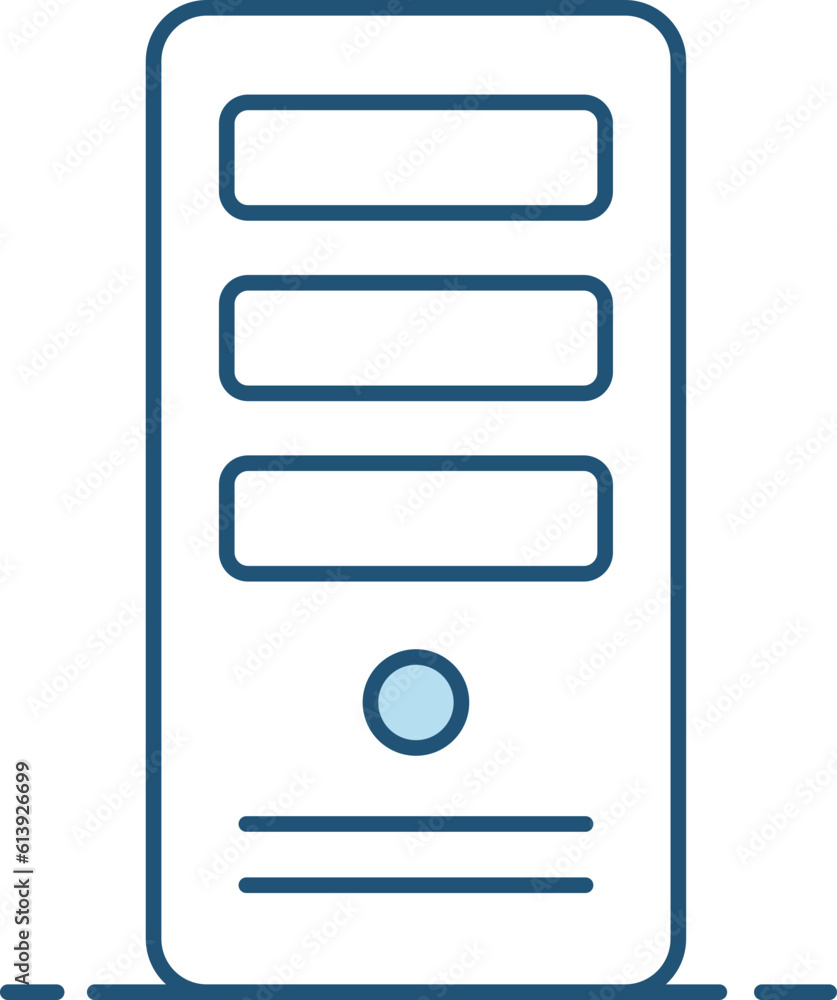 desktop home work personal computer, vector mark box. , pc case symbol ...