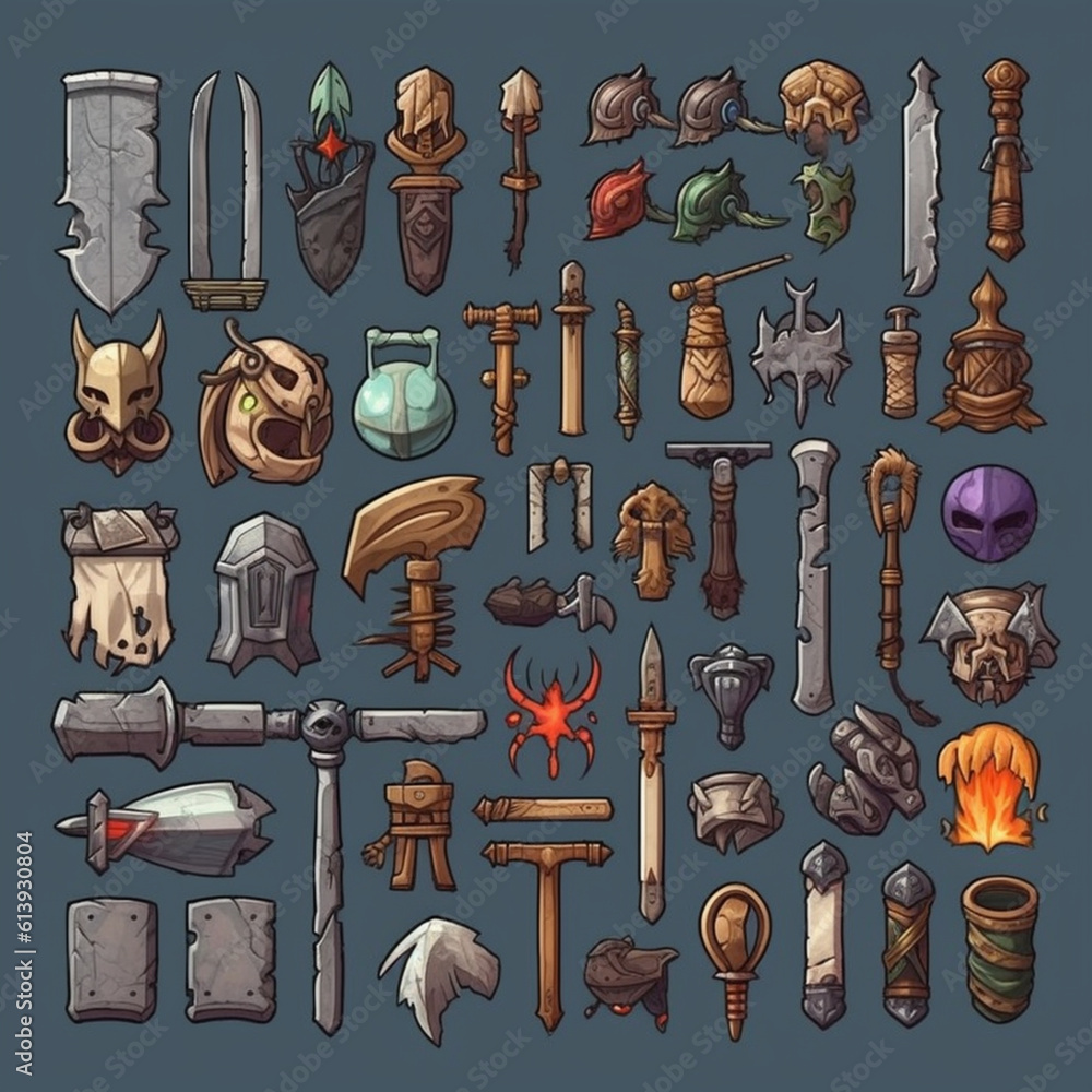 Dynamic Loot: 2D Gaming Items, Equipment, and Weapons for RPG ...