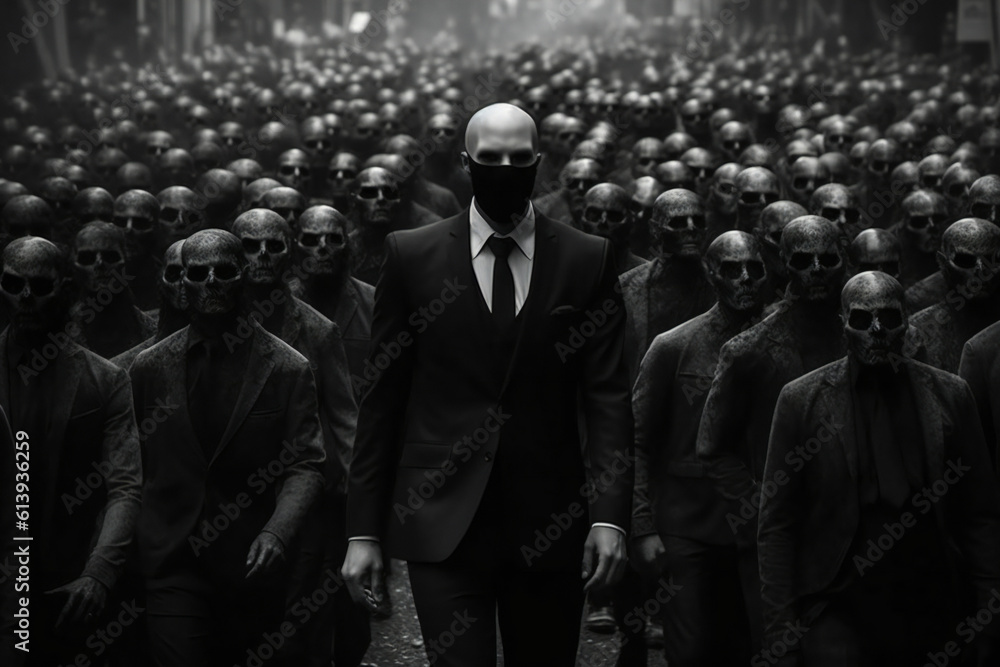 Diverse Group of Men in Large Crowd. Stock Illustration | Adobe Stock