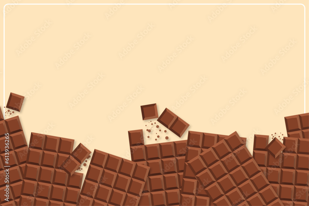 Chocolate background. Chocolate bar. Milk chocolate vector. Bar of ...