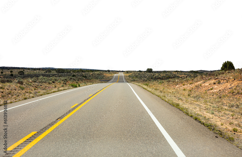 Road in the American countryside isolated on transparent background ...