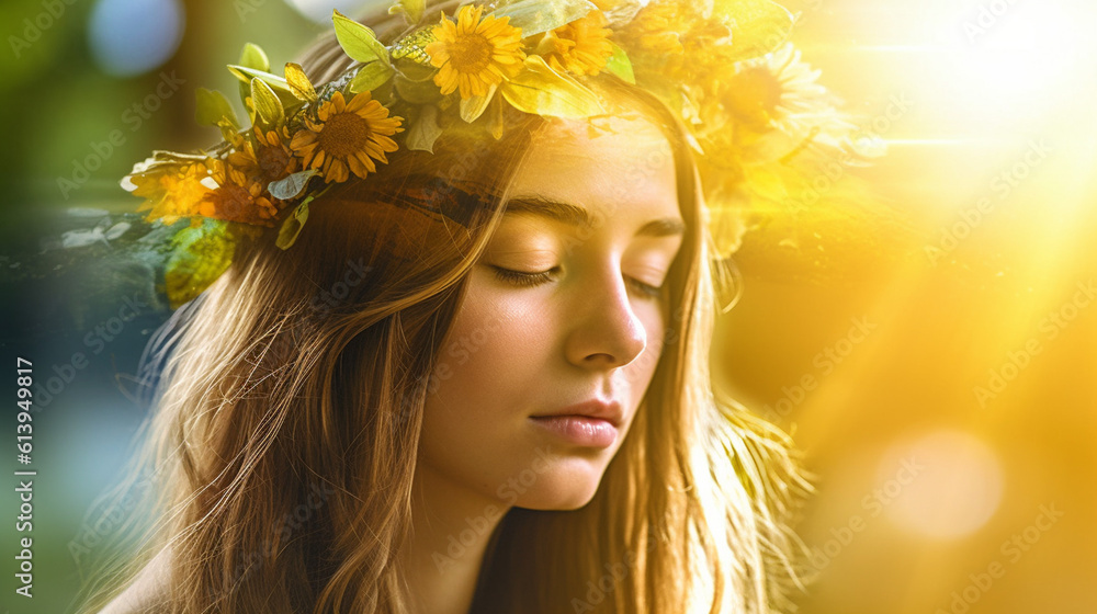 young adult woman as a young generation, young, as a mother or daughter ...