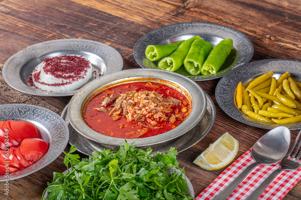 Turkish Soup Kelle paca with Lamb Meat, Chopped Garlic and Vinegar ...