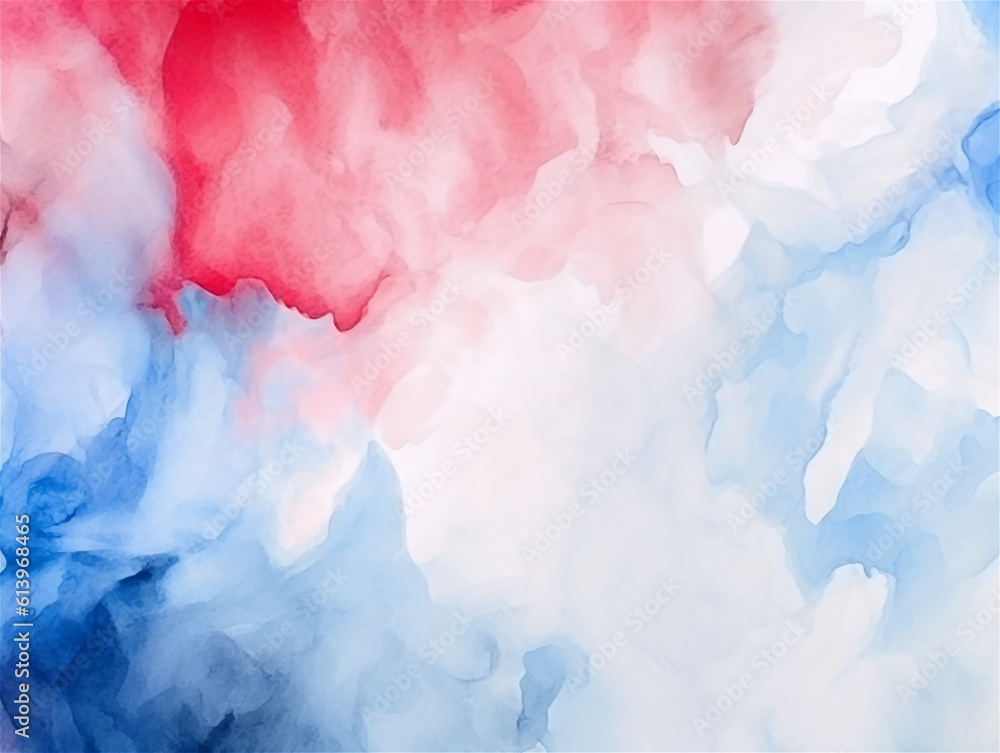 Red, blue and white abstract watercolor background, ai generated Stock ...