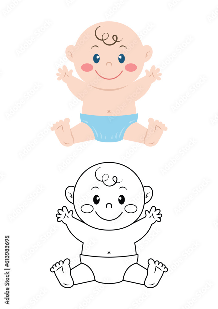 Baby cute vector illustration cartoon isolated on white background ...