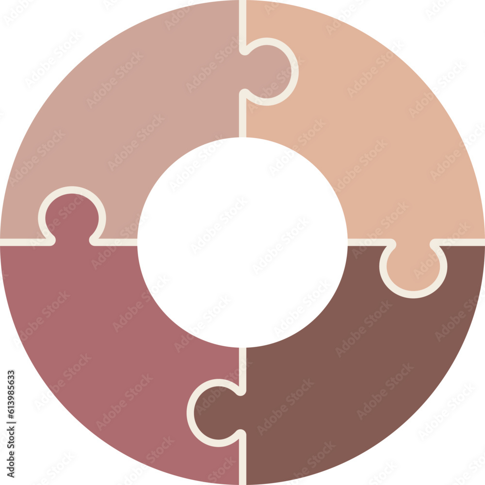 Infographic Pie Flow Chart Jigsaw Puzzle Cycle Diagram 4 Sections Stock ...
