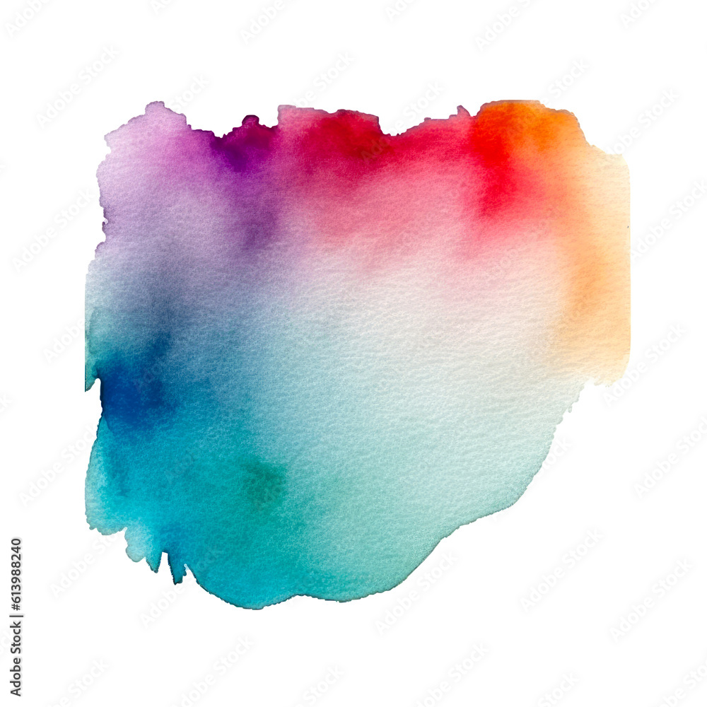 Pastel watercolor painting brush stroke isolated on transparent ...