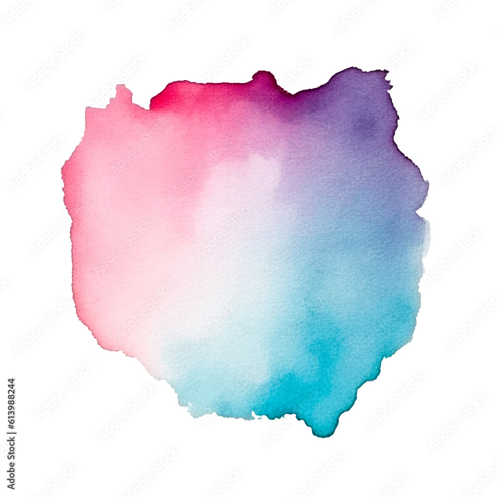 Pastel watercolor painting brush stroke isolated on transparent ...