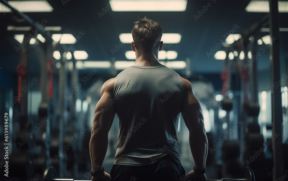 Male Fitness model in the Gym working out. Body Building Photography ...