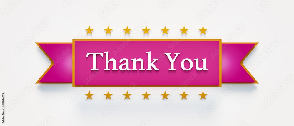 Thank You. Banner, short phrase, text sign with the words "thank you ...