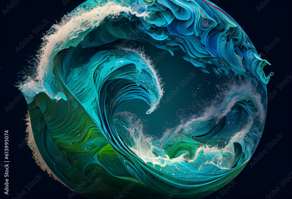 A mesmerizing Swoosh of colors. Liquid colors swoosh in a transparent ...