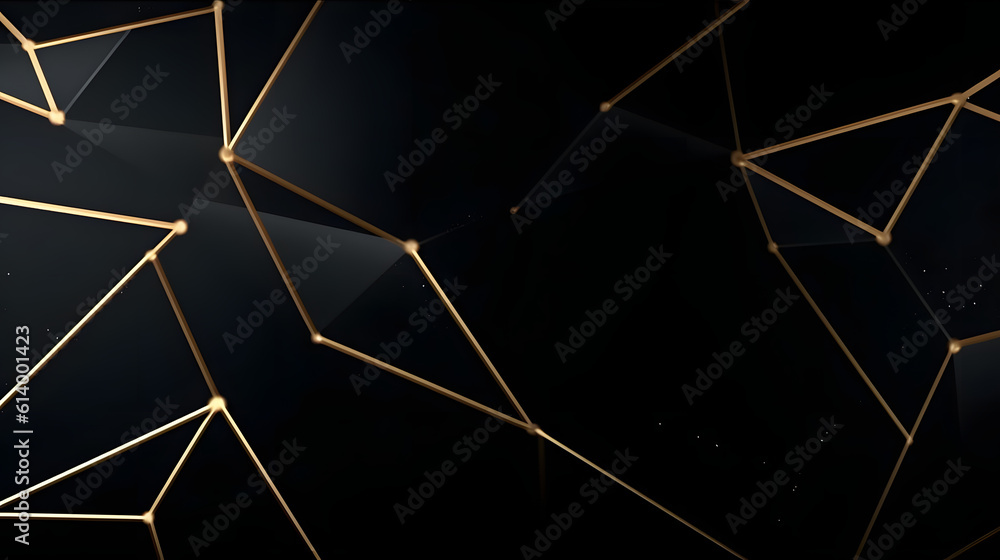 Abstract luxury background with golden lines on black background. Gold ...