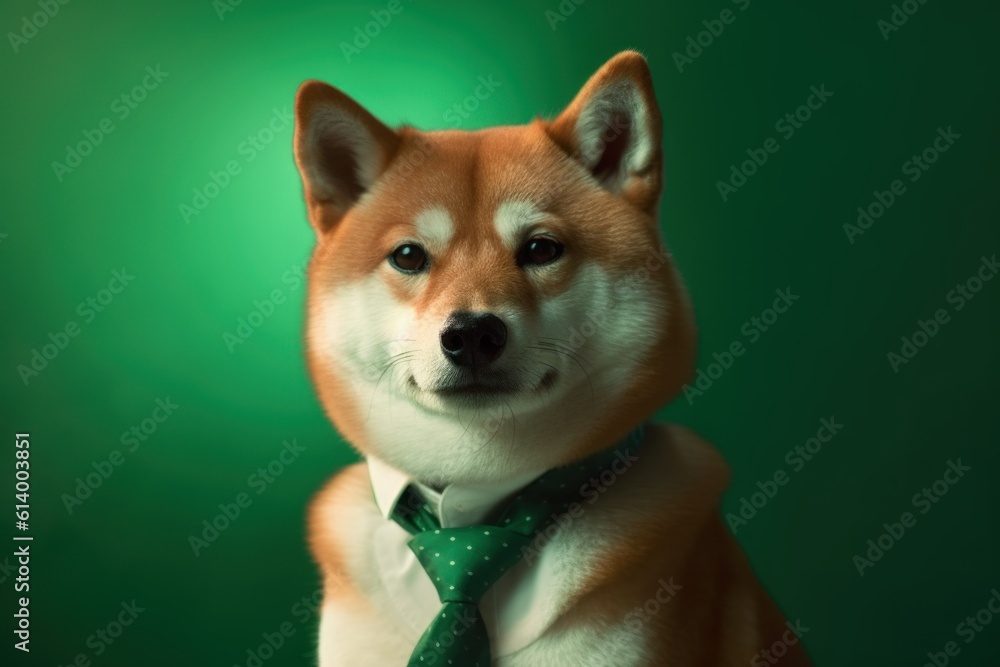 Anthropomorphic shiba inu dressed in a suit like a businessman ...