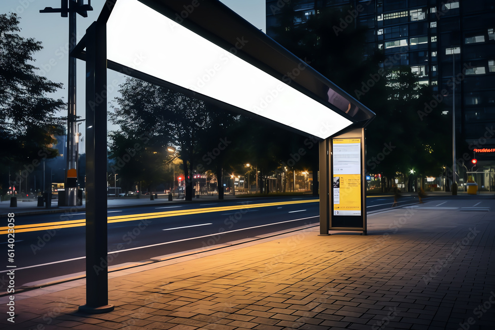 Generative AI Jakarta, 11 June 2023 - Empty bus stop in the Jakarta ...