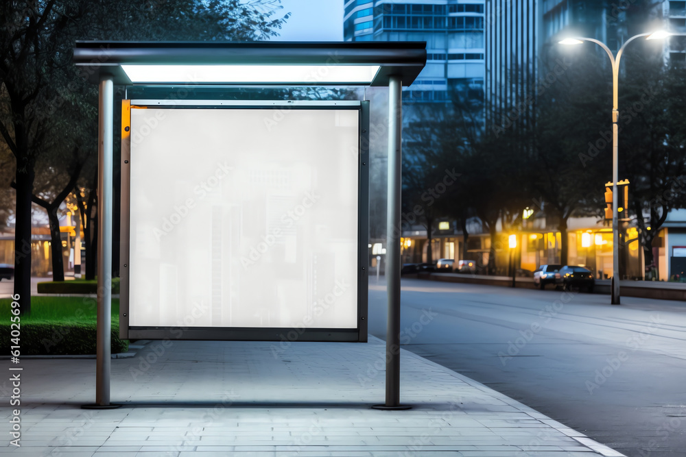 Generative AI 6-sheet blank vertical advertising poster banner mockup ...