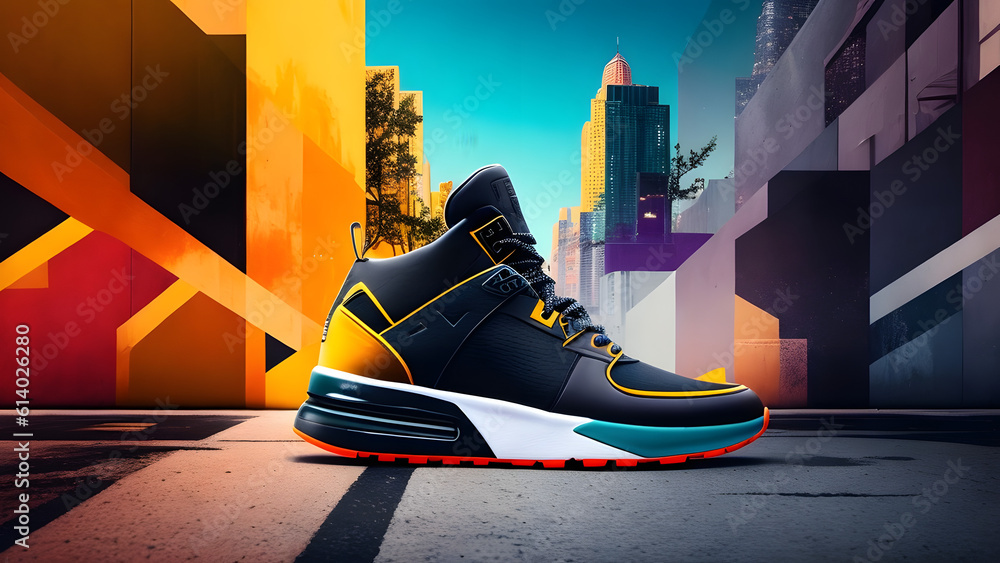 A visually striking image that celebrates the iconic allure of sneakers ...