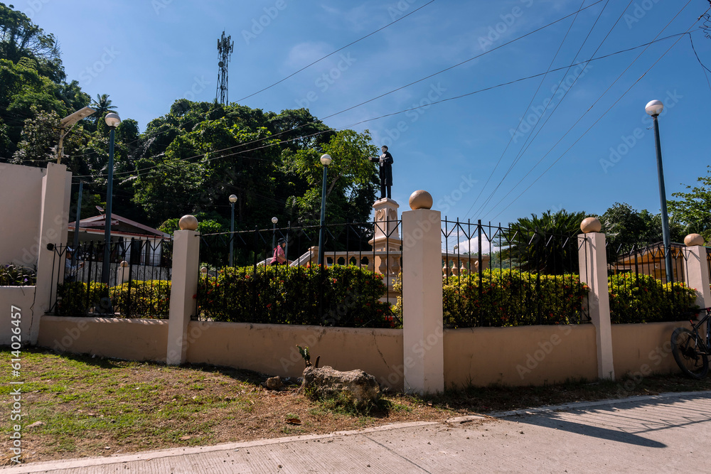 Jordan, Guimaras - April 2023: The smallest plaza in the country, with ...