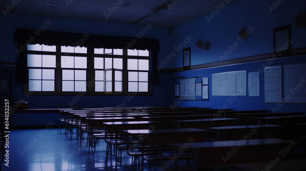 Generative AI Japanese high school classrooms, 2D Illustration - at ...