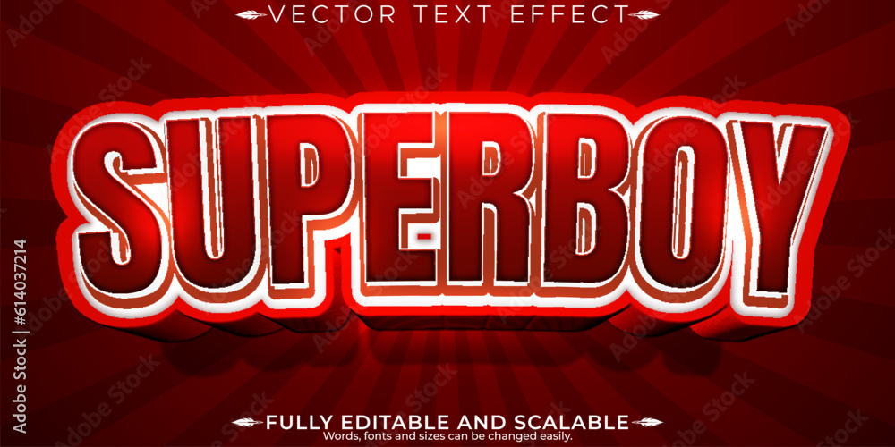 Superboy text effect, editable hero and comic text style Stock Vector ...
