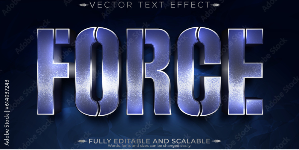 Force text effect, editable soldier and war text style Stock Vector ...