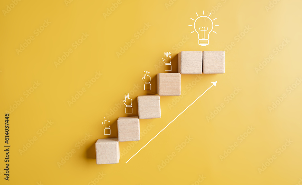 Idea ladder Steps for creating ideas, executing steps to achieve the ...