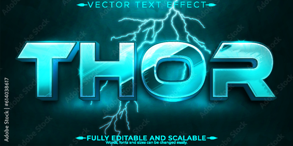 Editable text effect thor, 3d viking and nordic font style Stock Vector ...