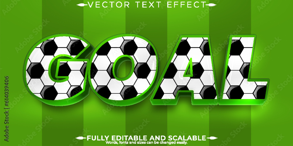 Goal football text effect, editable soccer and stadium text style Stock ...