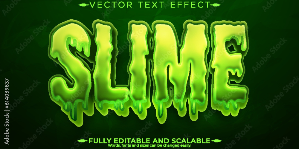 Slime text effect, editable green and sticky text style Stock Vector ...