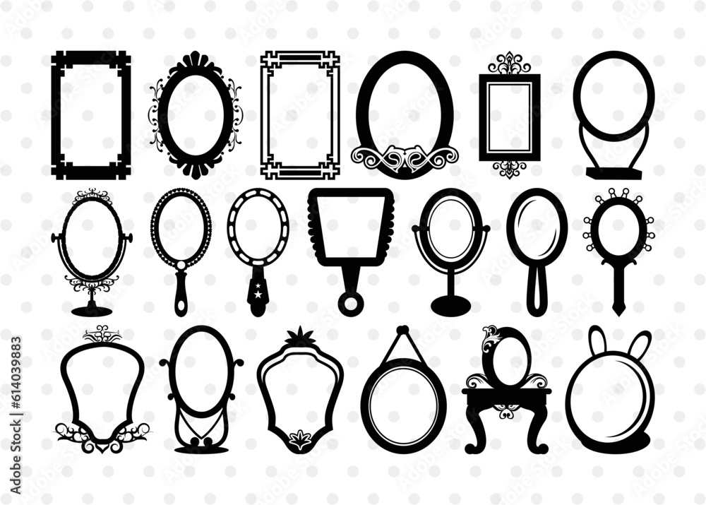 Mirror Silhouette, Mirror SVG, Compact Mirror Svg, Hand Mirror Svg ...