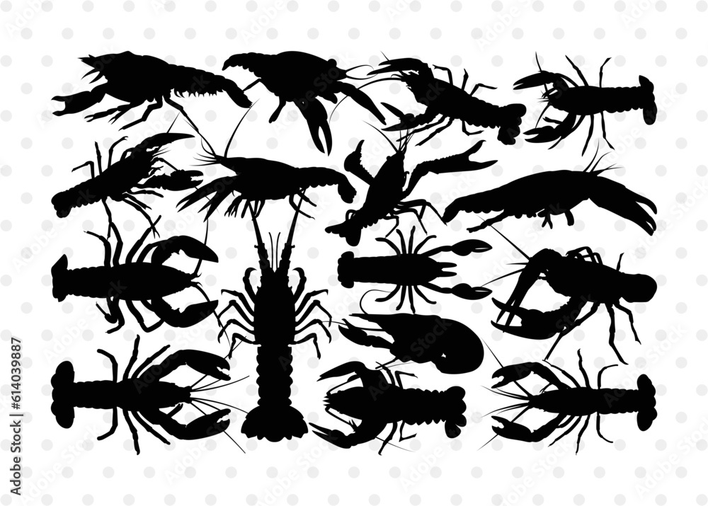 Crayfish Silhouette, Crayfish SVG, Crawfish Svg, crawfish Lake Svg, Sea ...