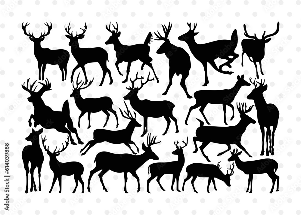 Deer Silhouette, Deer SVG, Gazelle Svg, Buck Svg, Hunting Svg, Deer ...