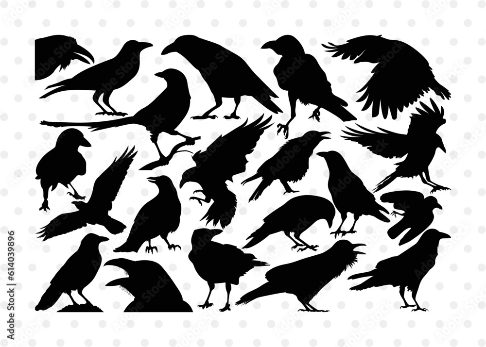 Crow Silhouette, Crow SVG, Raven Svg, Blackbird Svg, Crows Svg, Crow ...