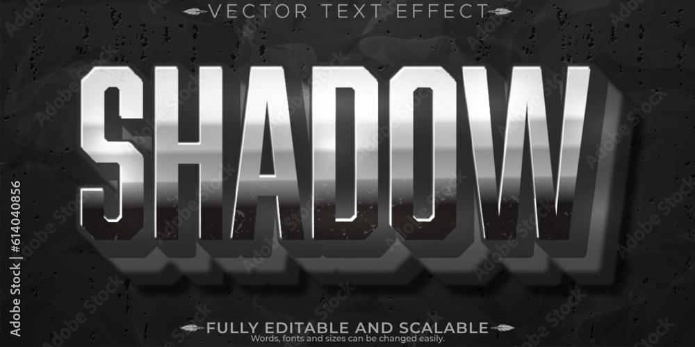 Shadow ditable text effect vintage, 3d dark and shade font style Stock ...