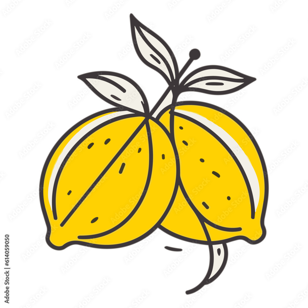 Lemon Line Drawing Illustration - Vector Illustration Stock Vector ...