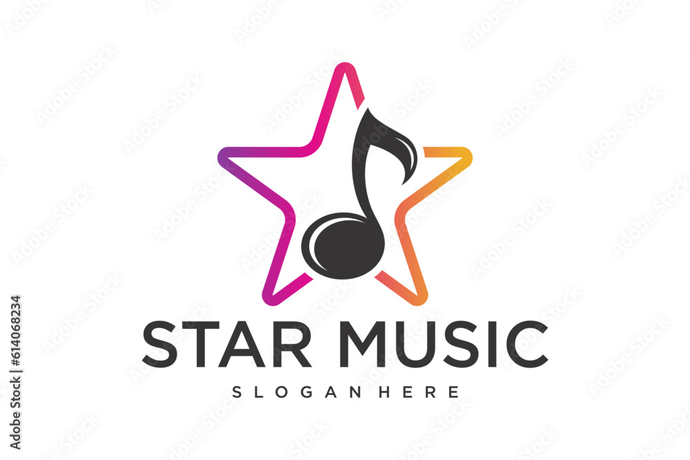 Music star logo idea. Vector illustration Stock Vector | Adobe Stock
