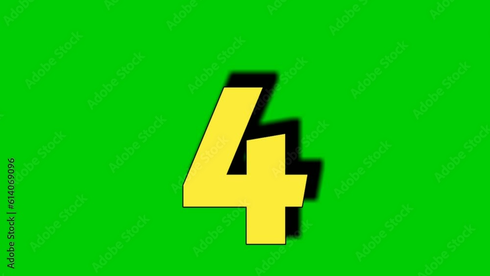 Number 4 four cartoon animation on green screen background,4k cartoon ... Number 4 four cartoon animation on green screen background,4k cartoon ...