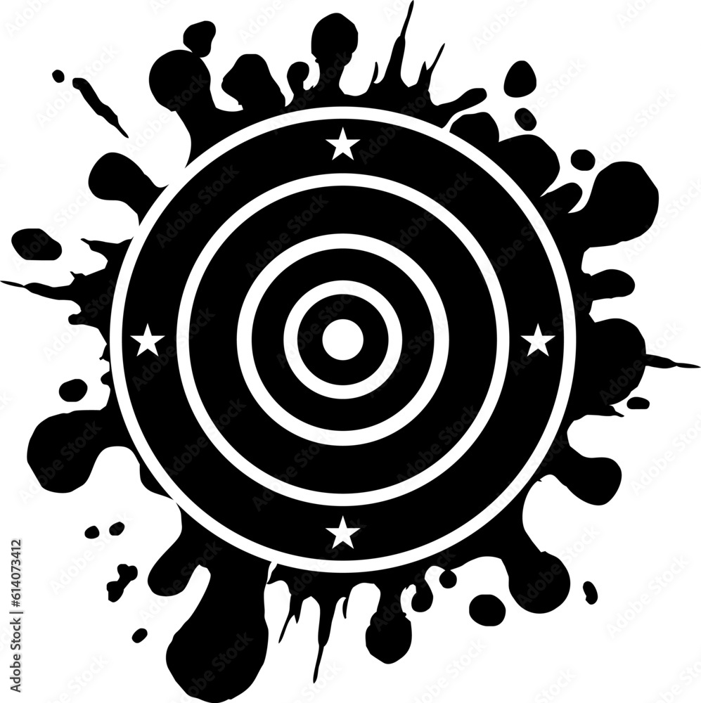 target point with paint splatter behind. target point vector abstract ...