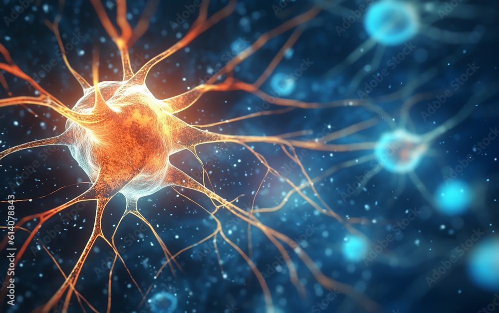 Neurons in the human brain. Synapses are essential components of the ...